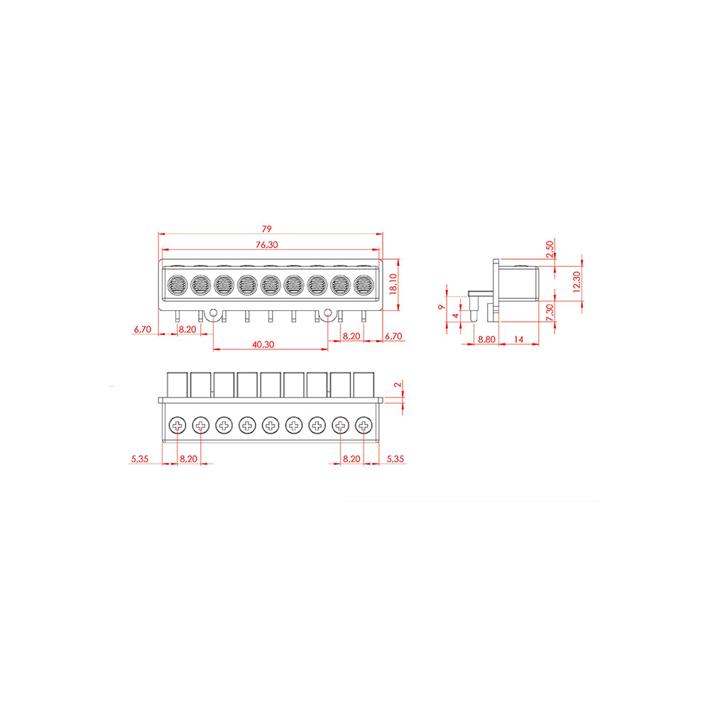 Conector Linear 9 vias Cristal Invertido 7060 – Steel Componentes