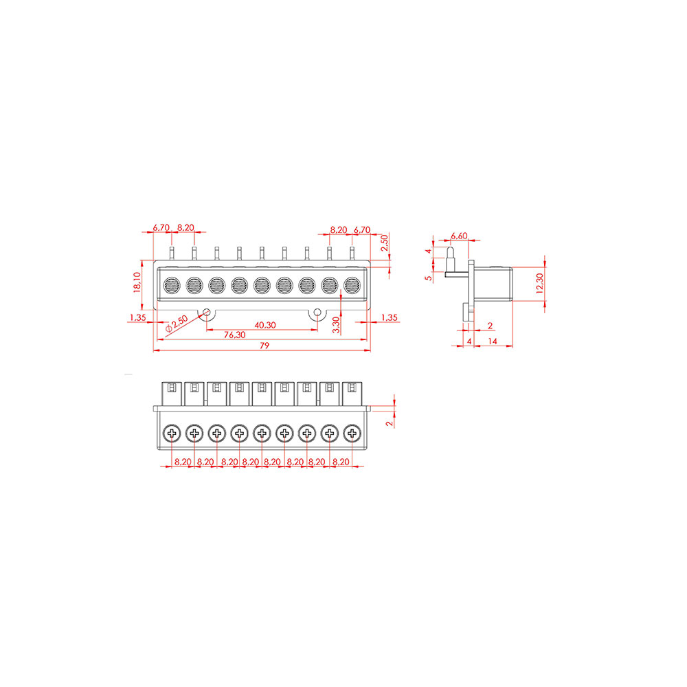 Conector Linear 9 vias Preto Normal 7065 – Steel Componentes